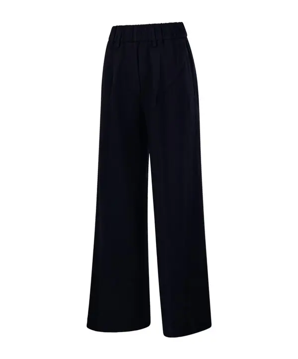 FORTE_FORTE Elasticated Loose Fit Trousers - Black