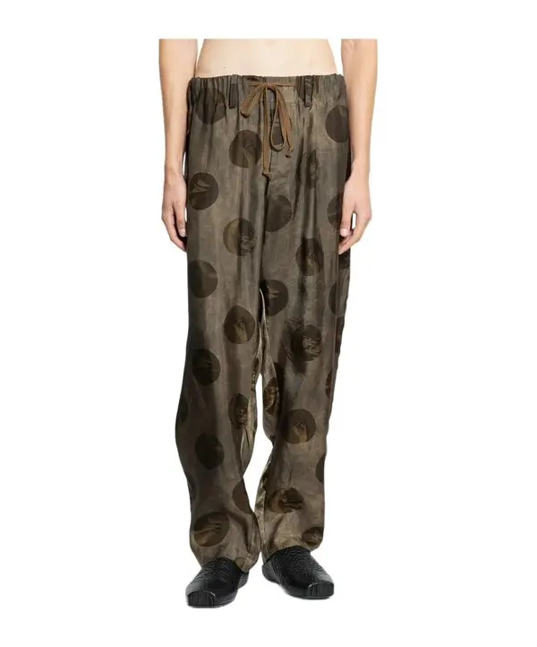 UMA WANG Graphic Polka Dot Drawstring Pants
