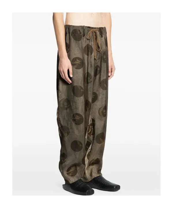 UMA WANG Graphic Polka Dot Drawstring Pants