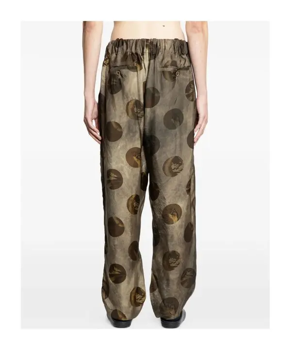 UMA WANG Graphic Polka Dot Drawstring Pants