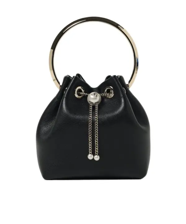 JIMMY CHOO Bon Bon Mini Bag With Hoop Handle - Black