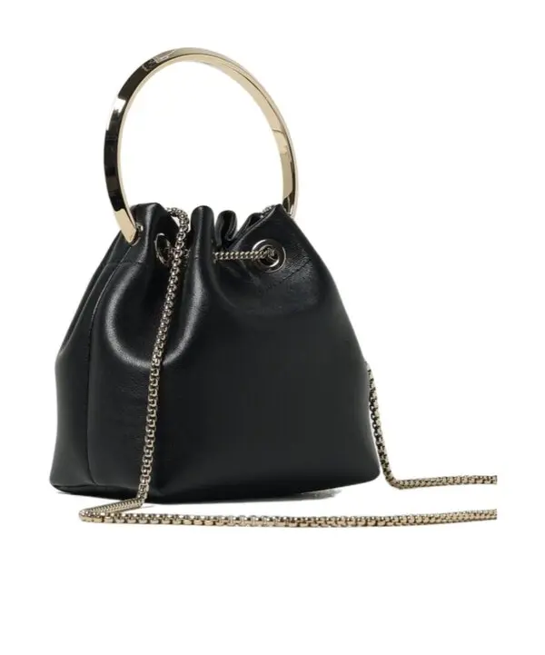 JIMMY CHOO Bon Bon Mini Bag With Hoop Handle - Black