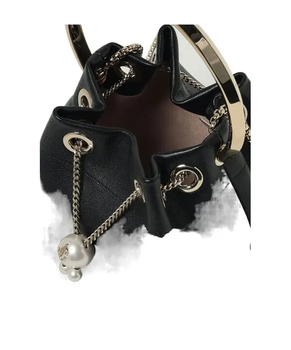 JIMMY CHOO Bon Bon Mini Bag With Hoop Handle - Black