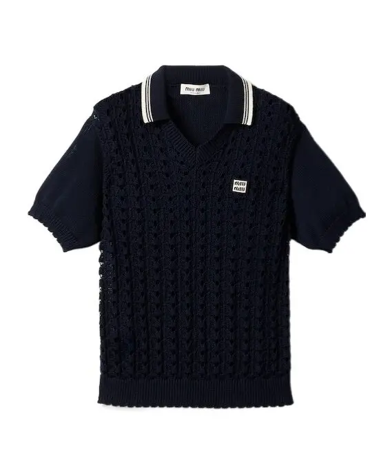 Miu Miu Cotton Knit Polo Shirt