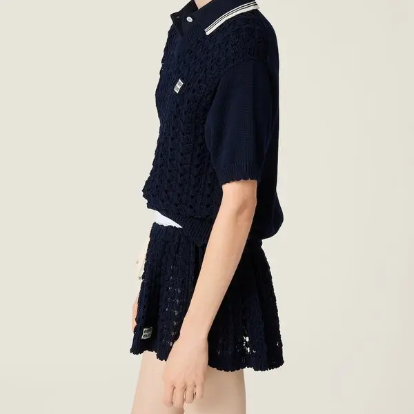 Miu Miu Cotton Knit Polo Shirt