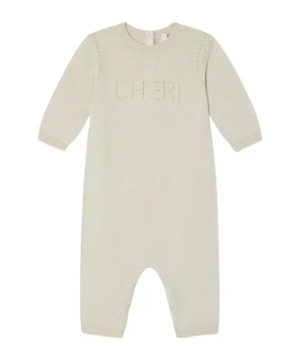 Bonpoint Long-sleeve Romper - Blue-gray