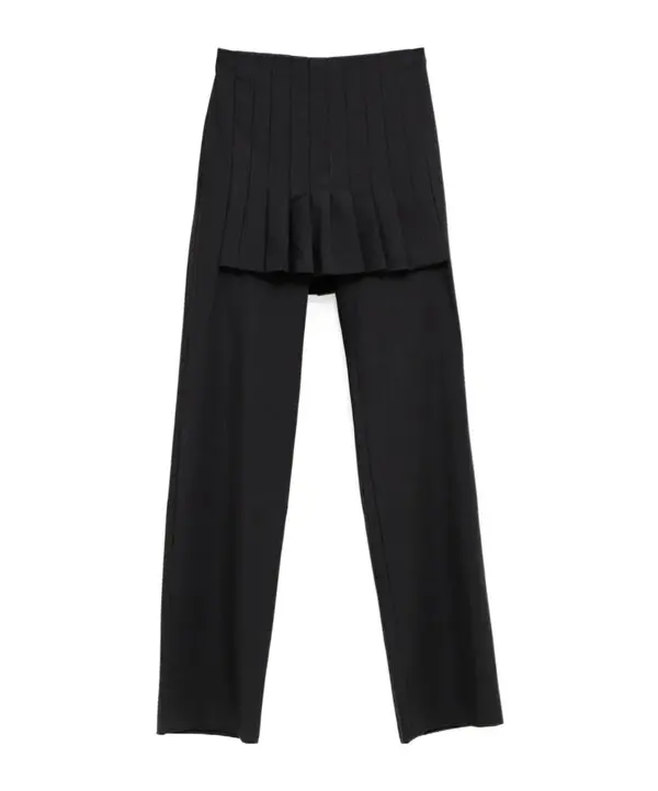 Paloma Wool Pleated Skirt With Ruffle Overlay - Black