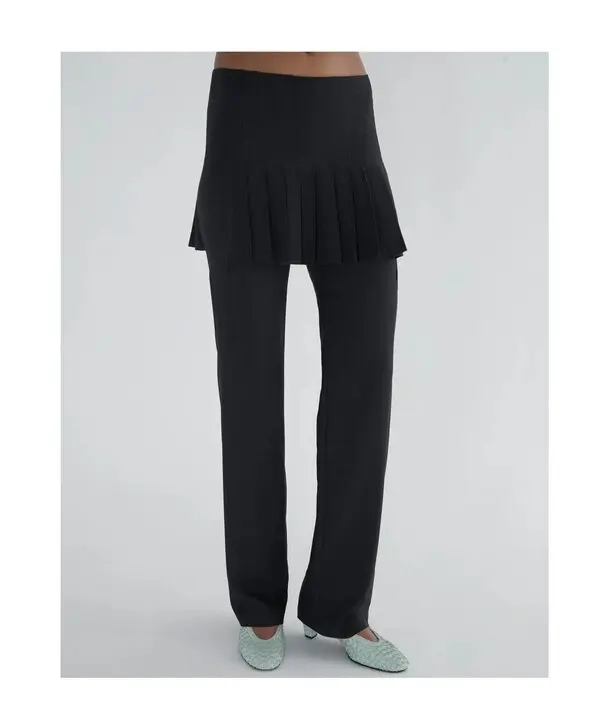 Paloma Wool Pleated Skirt With Ruffle Overlay