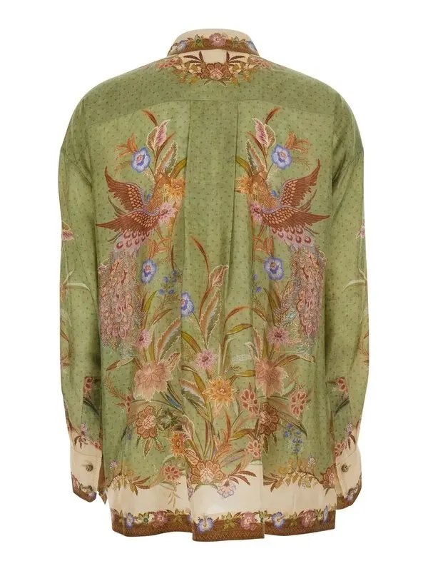 Zimmermann Jeweled Button Printed Shirt
