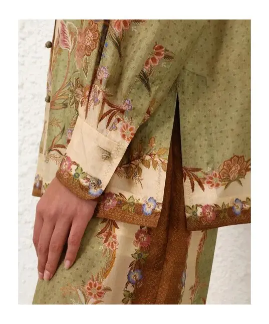 Zimmermann Jeweled Button Printed Shirt - Nude