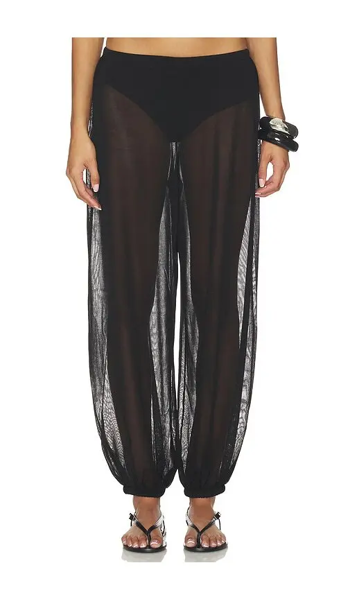 EAVES Kai Knit Balloon Pant Sheer Lyocell Silk Blend - Black