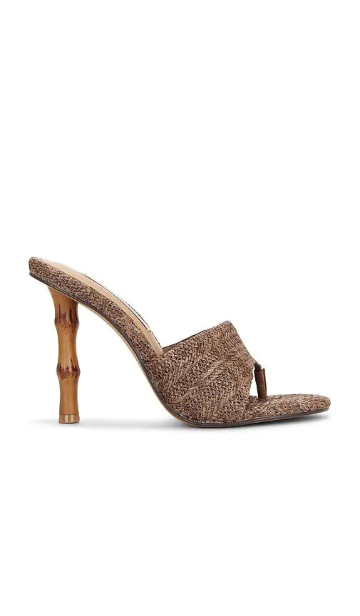 Steve Madden Briata Raffia Heels With Bamboo Stiletto - Brown
