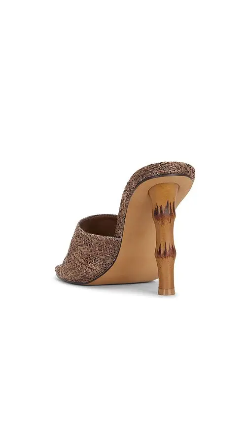 Steve Madden Briata Raffia Heels With Bamboo Stiletto - Brown