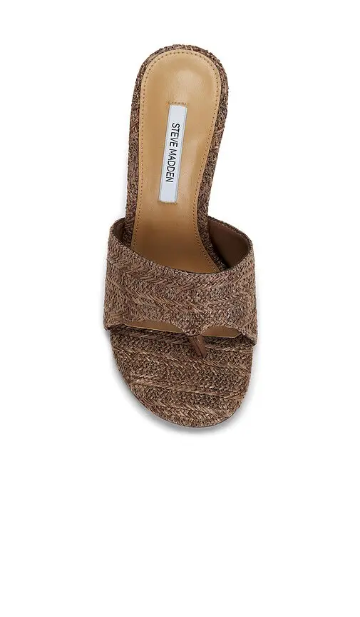 Steve Madden Briata Raffia Heels With Bamboo Stiletto - Brown