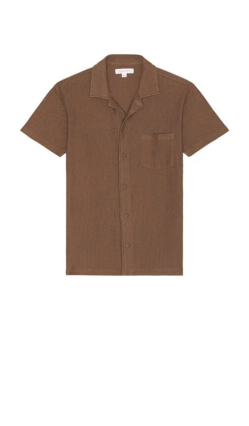 VINTAGE SUMMER Beach Pique Camp Shirt In . Also