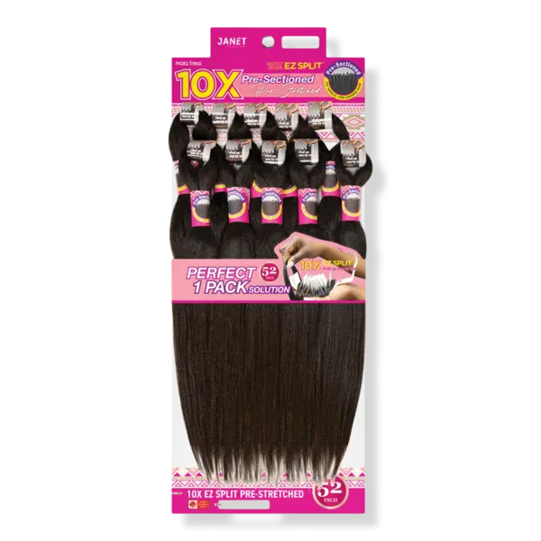JANET COLLECTION 10x Ez Split Pre-stretched 5" Braiding Hair