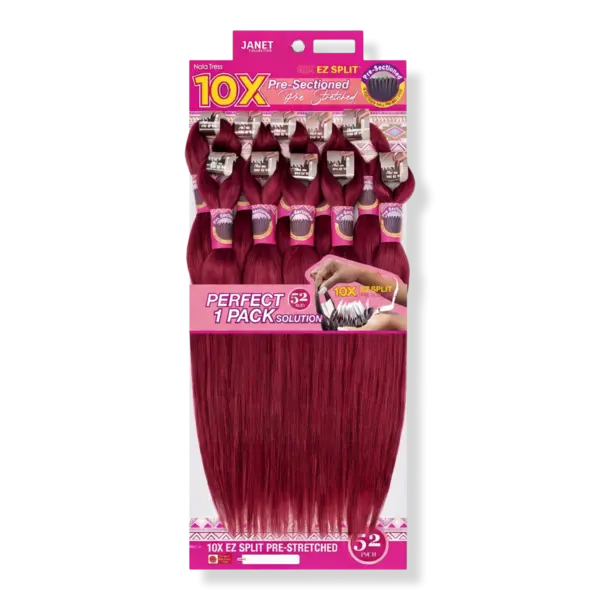 JANET COLLECTION 10x Ez Split Pre-stretched 52" Braiding Hair