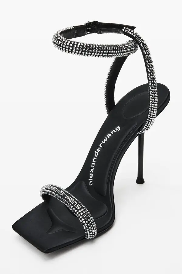 Alexander Wang Julie Crystal Embellished Ankle Strap Sandals