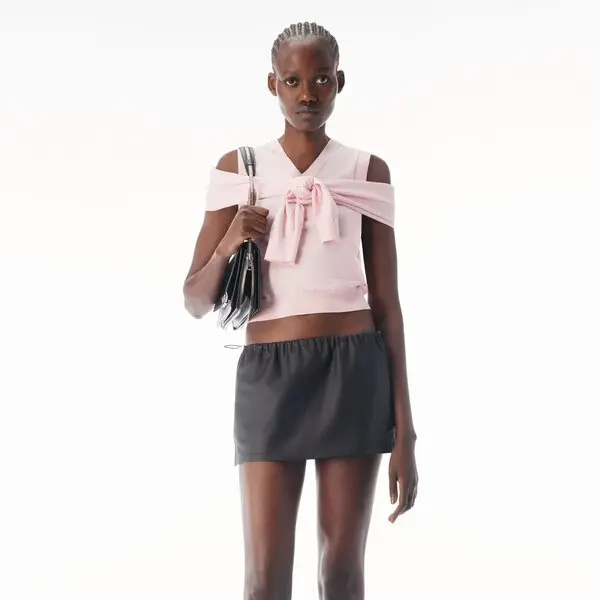 Alexander Wang Layered V-neck Vest With Tie-front Cardigan Detail
