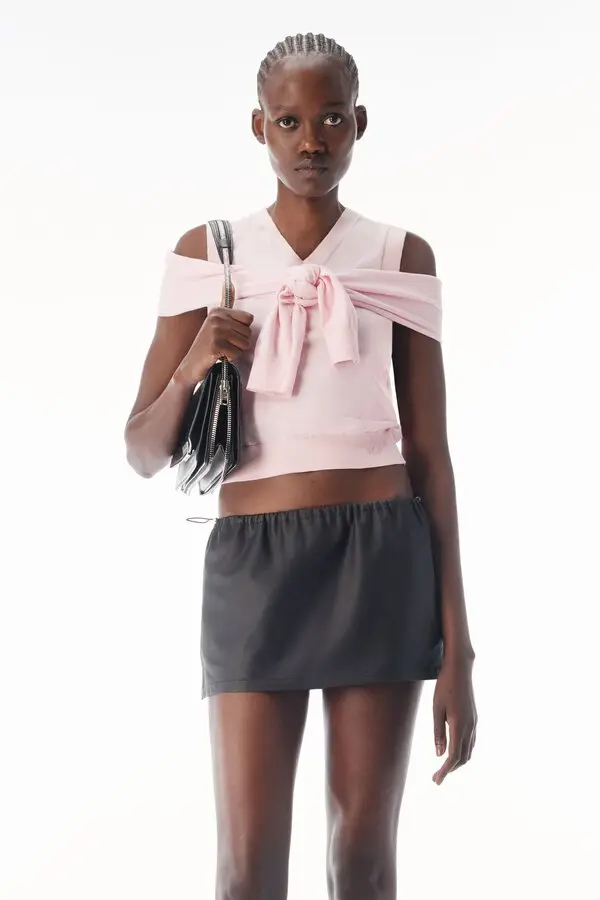 Alexander Wang Layered V-neck Vest With Tie-front Cardigan Detail
