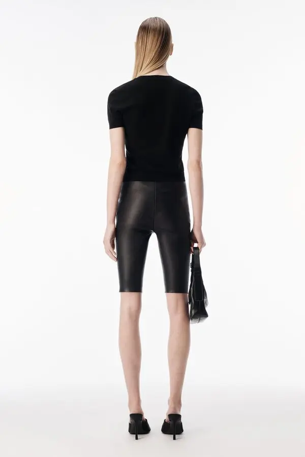Alexander Wang Crystal Hotfix Logo Short Sleeve Crewneck