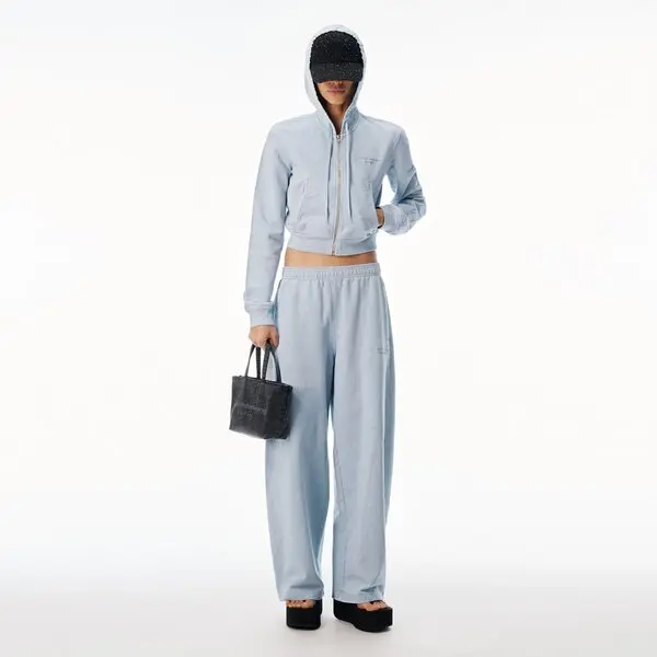 Alexander Wang Crystal Embellished Relaxed Fit Sweatpants - Washed Sky
