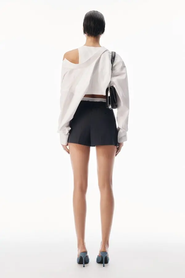 Alexander Wang Logo Elastic High-rise Mini Shorts