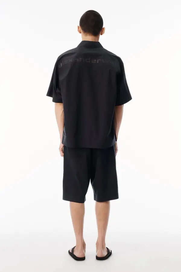 Alexander Wang Perforated Logo Short Sleeve Shirt