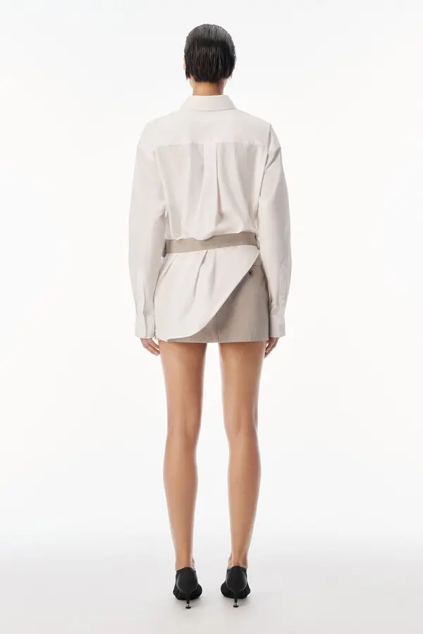 Alexander Wang Layered Shirt Mini Dress With Tucked Detail