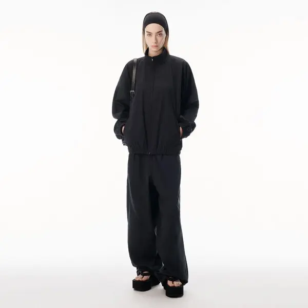 Alexander Wang Perforated Logo Mid-rise Track Pant - Black