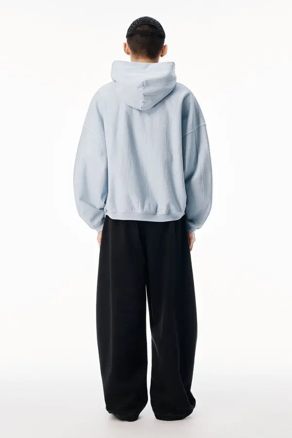 Alexander Wang Crystal Hotfix Zip-up Hoodie