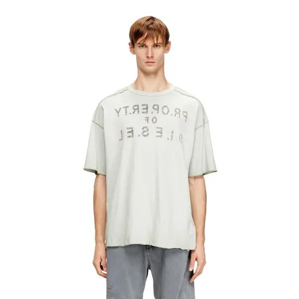 DIESEL® Relaxed Cotton T-shirt With Front And Back Print