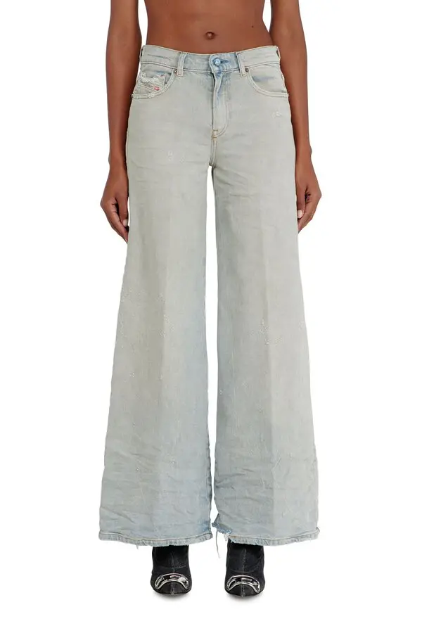 DIESEL® D-akemi Flare Jeans With Light Wash - Blue