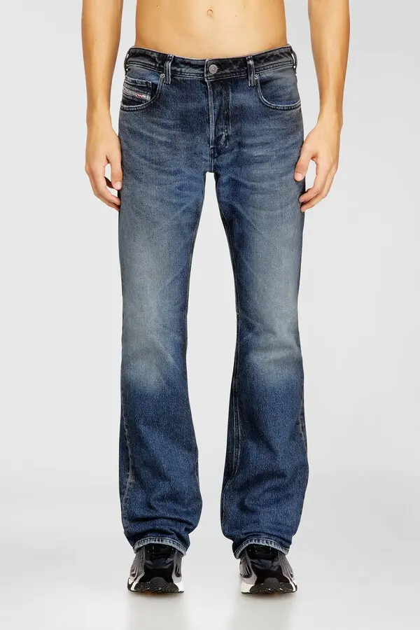 DIESEL® Bootcut Jeans With Button Fly And Whiskering - Blue