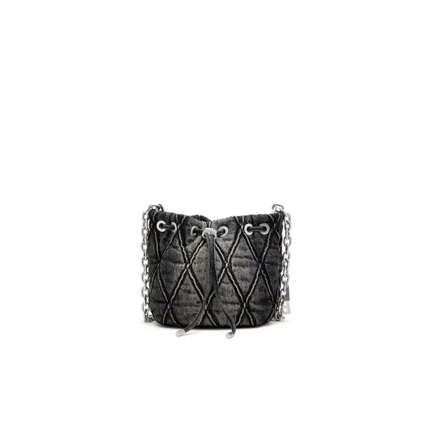 DIESEL® Mini Bucket Bag In Quilted Denim - Carbon