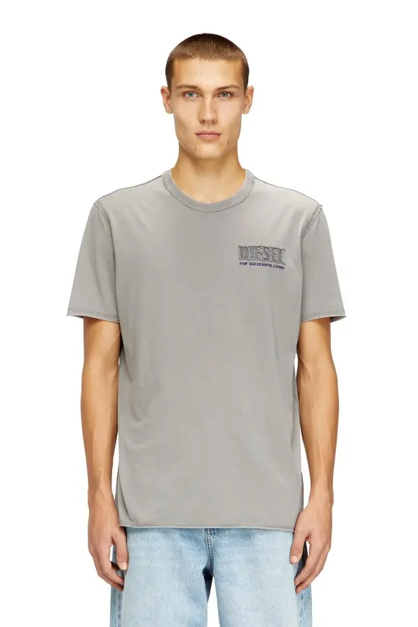 DIESEL® Acid-wash T-shirt With Raw Edges