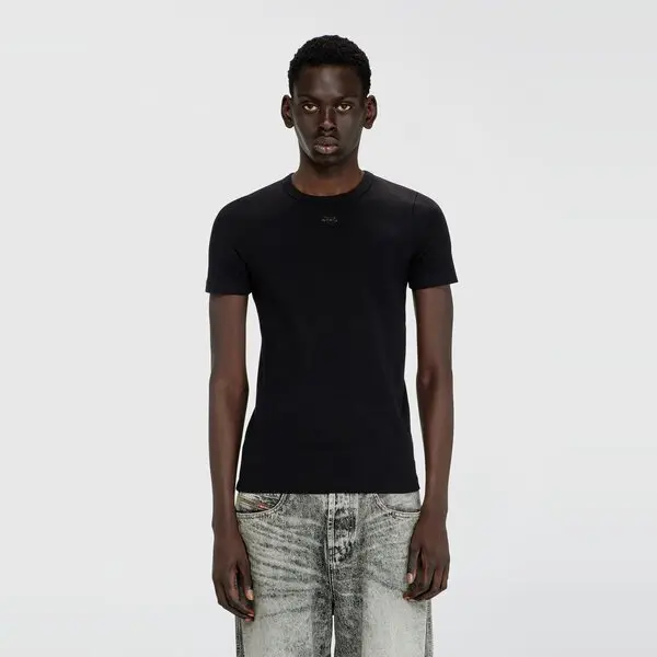 DIESEL® Slim Short-sleeve Top With Laser Cut Oval D