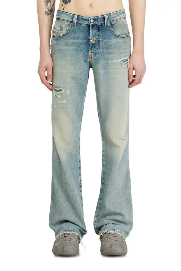 DIESEL® Bootcut Jeans With Embroidered 'd - Blue