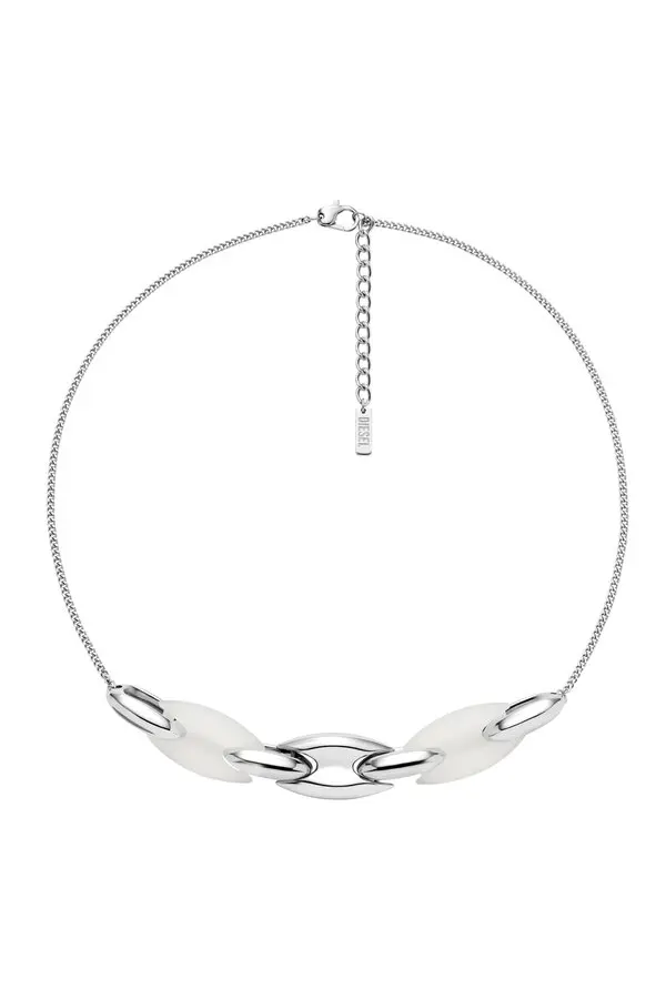 DIESEL® Metamorph Stainless Steel And Silicone Link Chain Necklace - Silver