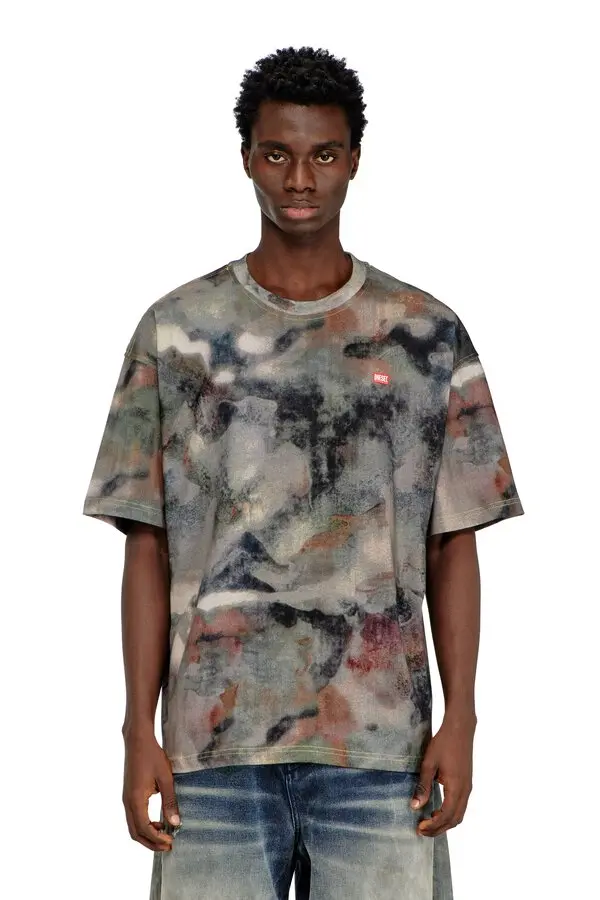 DIESEL® Heavy Cotton T-shirt With Camo Print