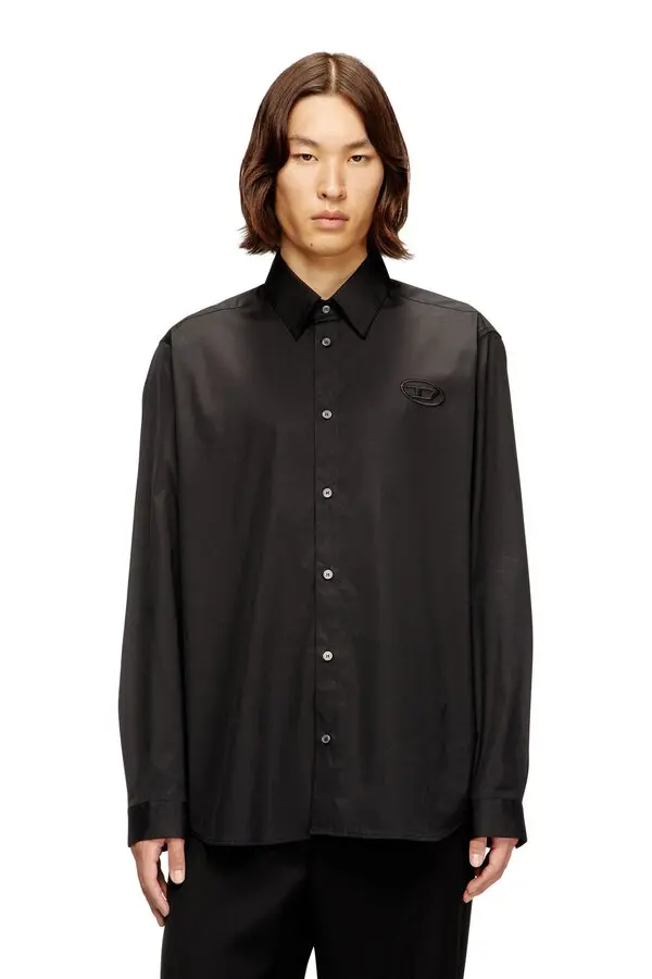DIESEL® Stretch Poplin Shirt With Embroidery