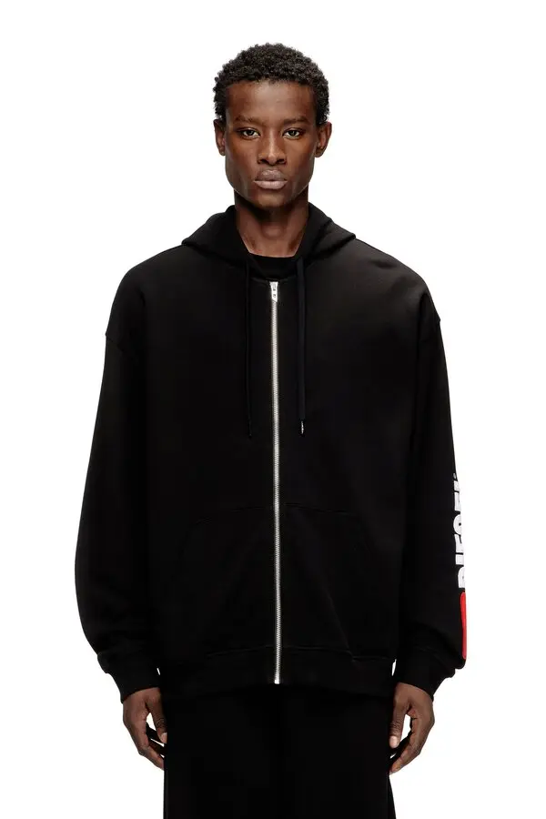 DIESEL® Embroidered Logo Patch Full Zip Hoodie