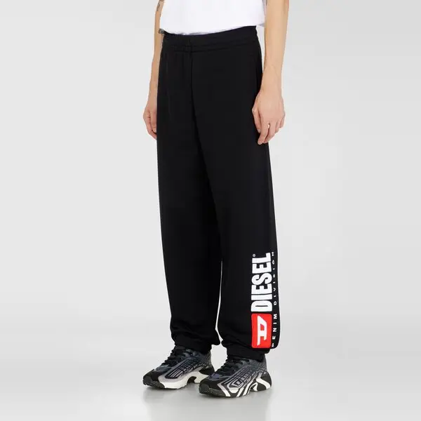 DIESEL® Cotton Pants With Patch - Black