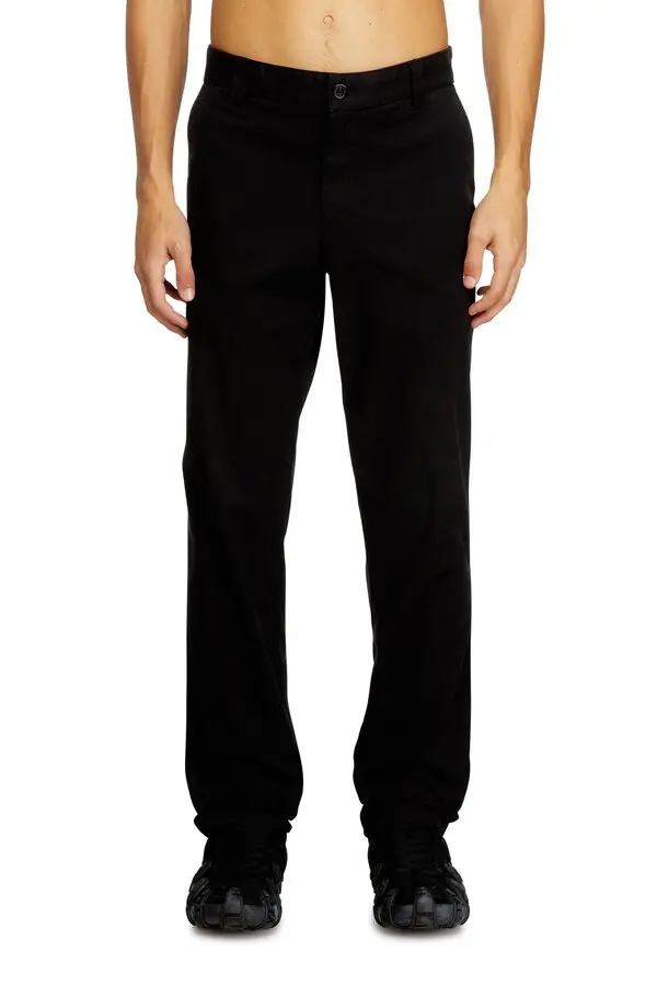 DIESEL® Cotton Stretch Chino Pants With Utility Loop - Black