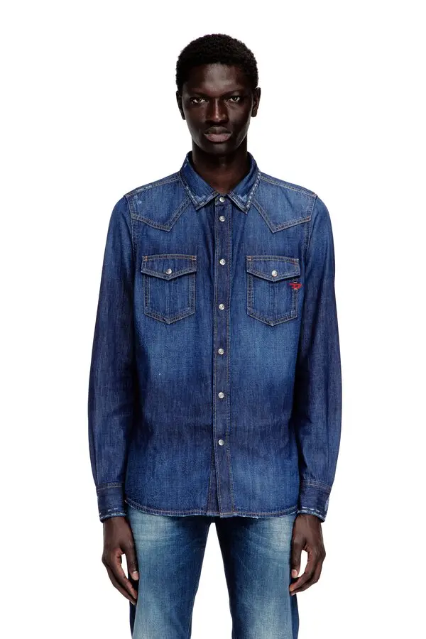 DIESEL® Denim Shirt With Patch Pockets