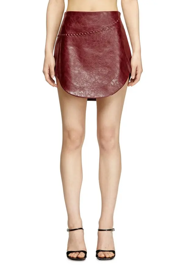 DIESEL® Coated Miniskirt With Embossed Motif