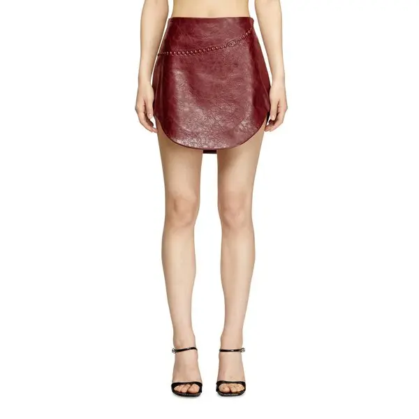 DIESEL® Coated Miniskirt With Embossed Motif