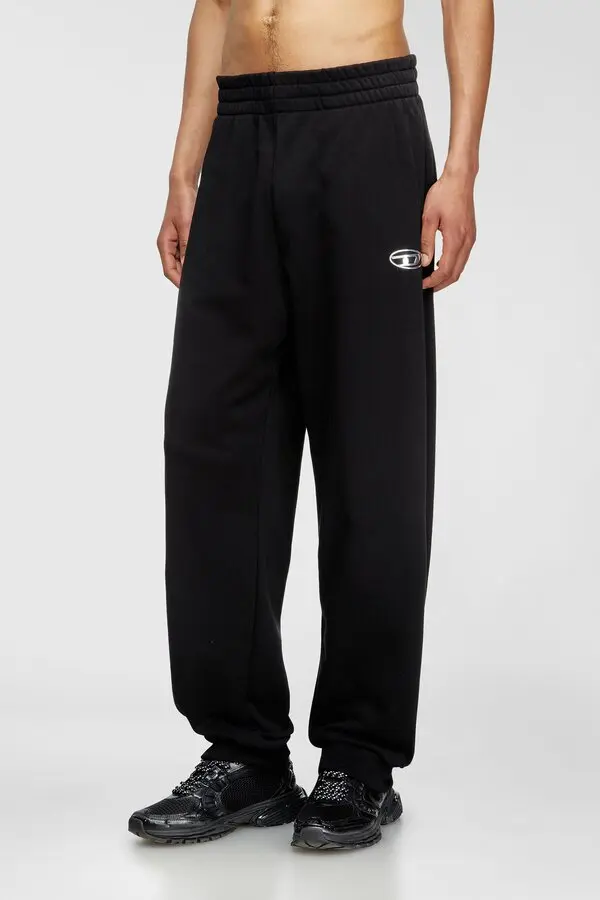 DIESEL® Pants With Metal-effect Oval D Logo - Black