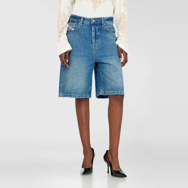 DIESEL® Relaxed Fit Organic Cotton Denim Shorts - Blue