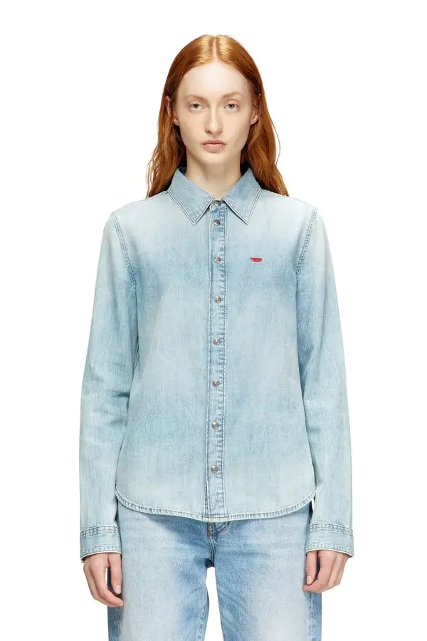 DIESEL® Embroidered Logo Denim Shirt